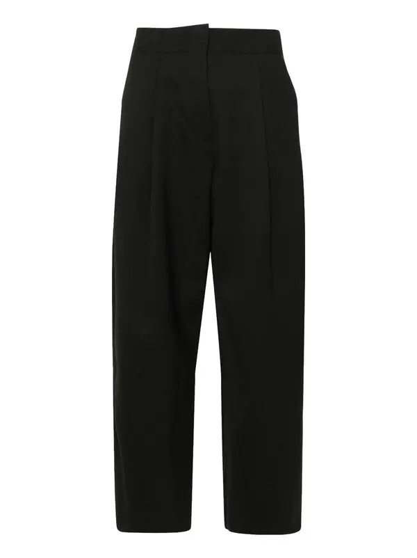 Studio Nicholson Wide Leg Cropped Trousers - Black