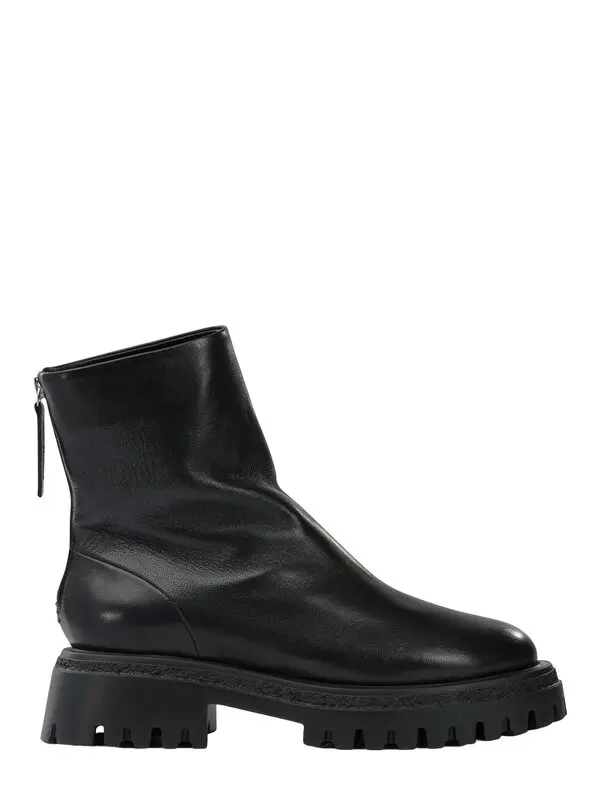 HALMANERA Leather Ankle Boots - Black