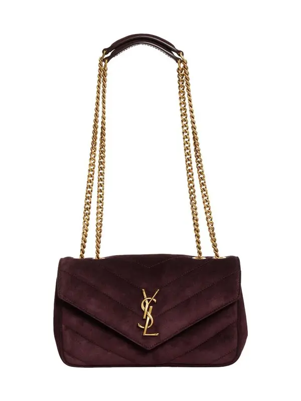 Saint Laurent Small Loulou Chain Leather Shoulder Bag - Smoky Burgundy
