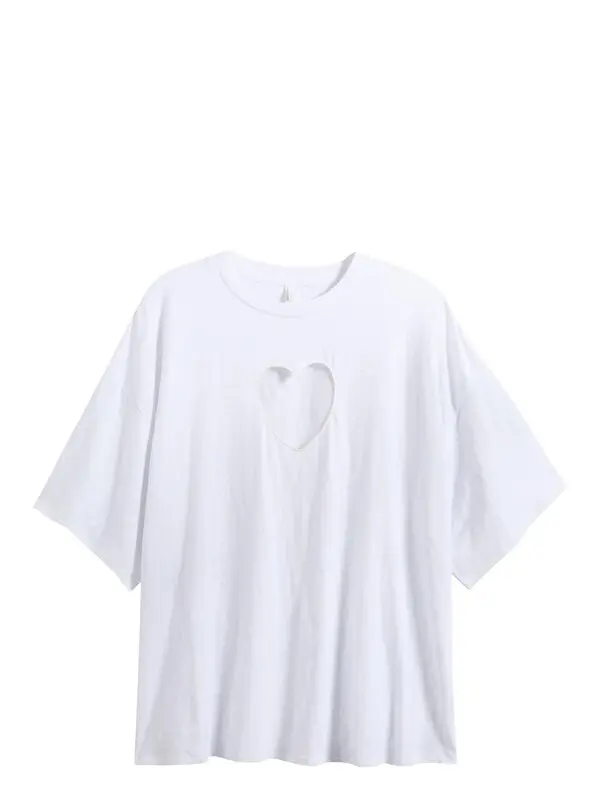 SKIMS Heart Cutout Pajama T-shirt - Snow