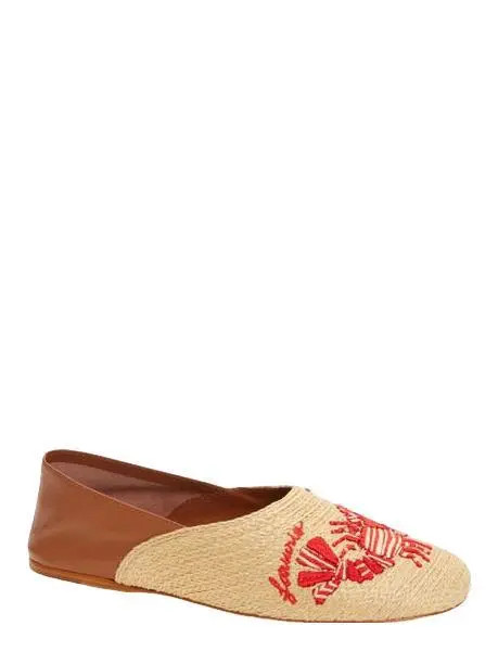 Farm Rio Raffia Ballet Flats - Lobster