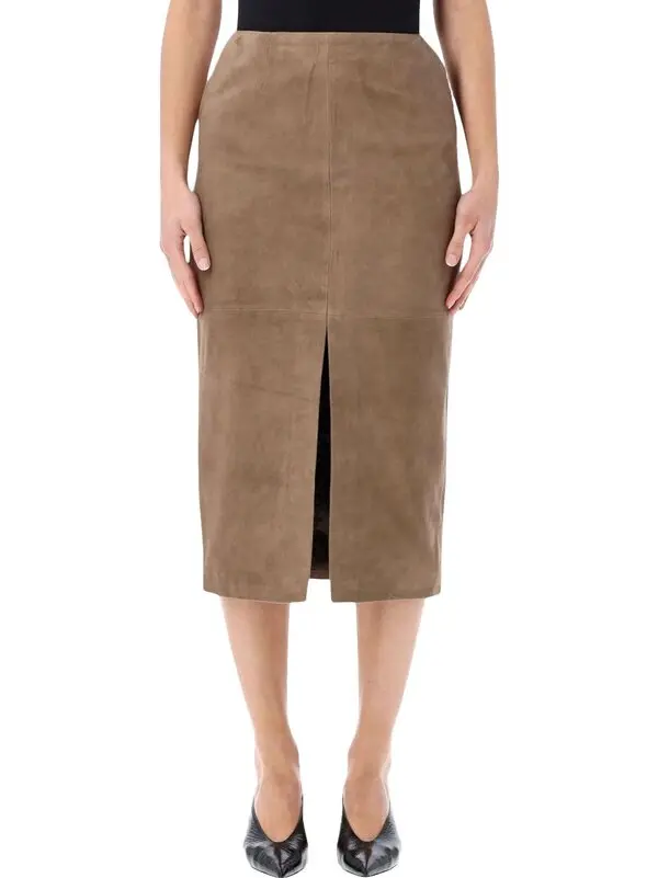 ROTATE BY BIRGER CHRISTENSEN Midi Skirt - Beige