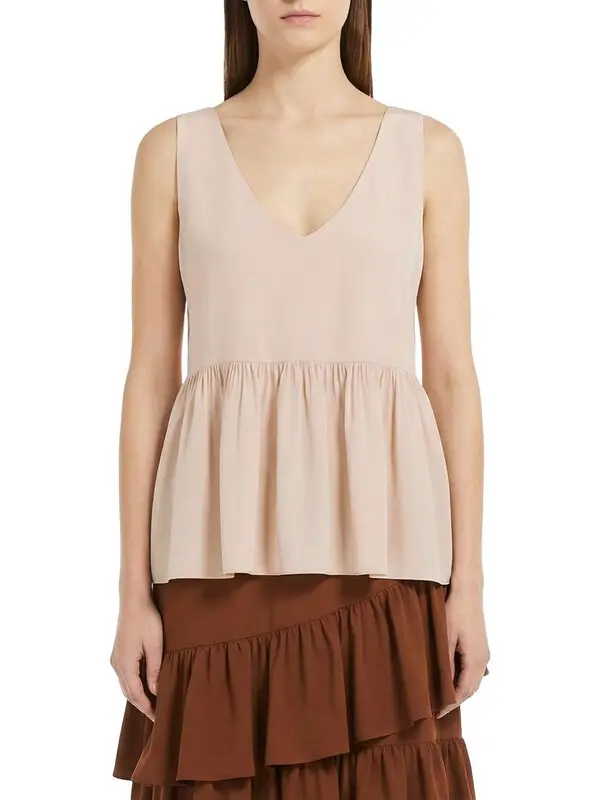 Chloé Sleeveless Peplum Top - Pink