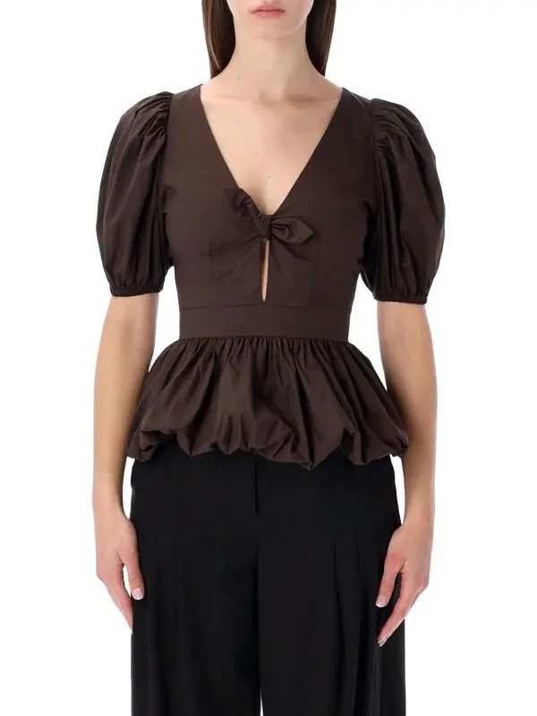 ROTATE BY BIRGER CHRISTENSEN Peplum Top - Brown