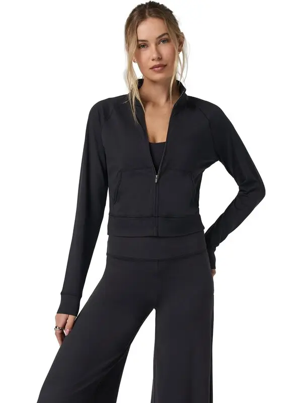 Vuori Halo Mini Track Jacket - Solid Black