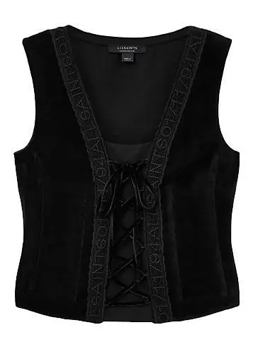 ALLSAINTS Selin Velvet Vest - Black