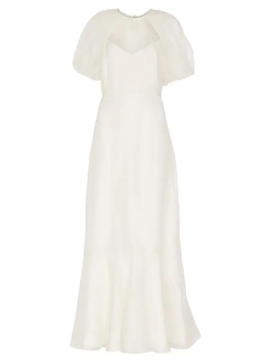 Whistles Sabrina Puff-sleeve Silk Wedding Dress - Cream