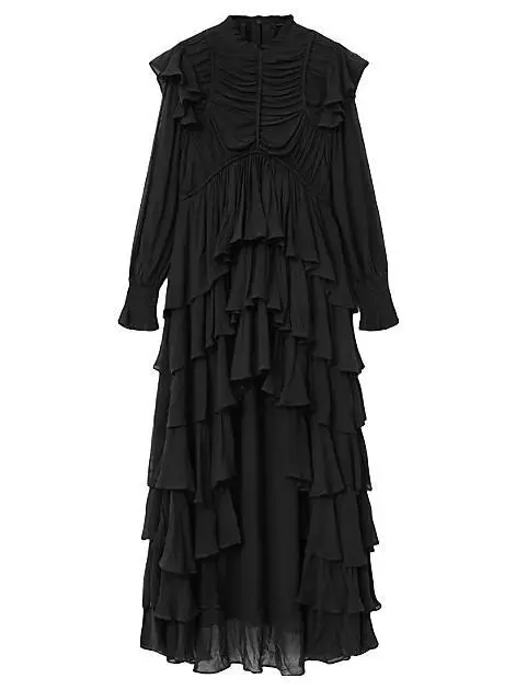 ALLSAINTS Woven Maxi Dress - Black