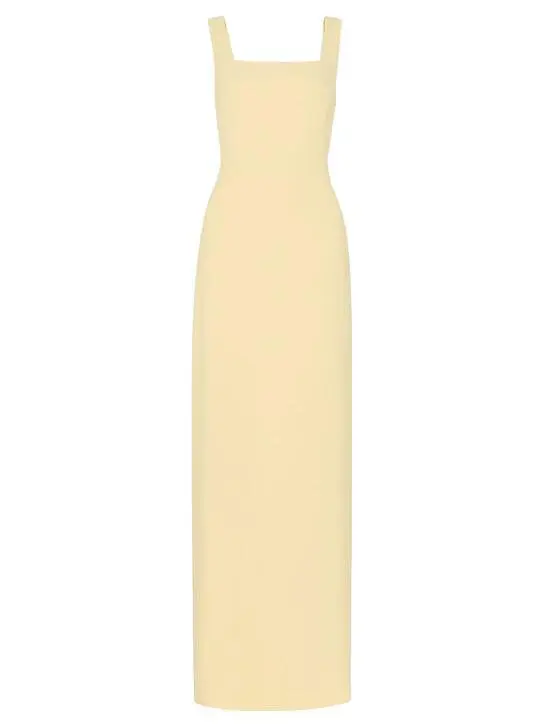 Whistles Mila Square-neck Maxi Dress - Pale Yellow