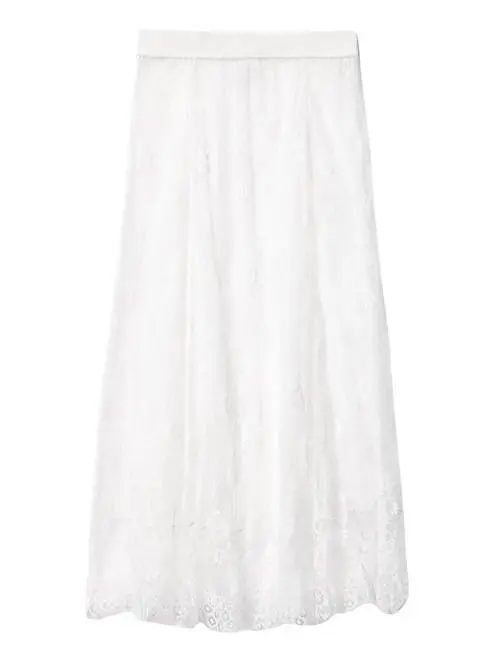 ALLSAINTS Arran High-rise Lace-embroidered Midi Skirt - Off White
