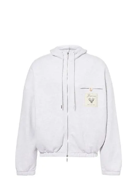 Jacquemus Brand-patch Cotton-jersey Hoodie - Grey