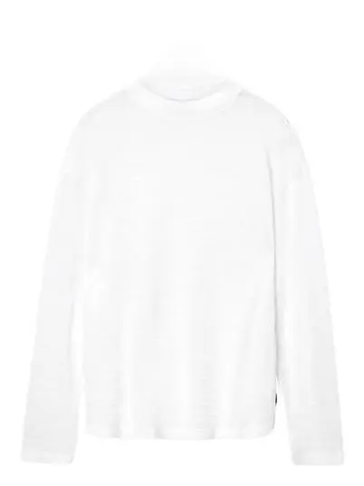 ALLSAINTS Crew Textured-stripe Cotton T-shirt - Ashen White
