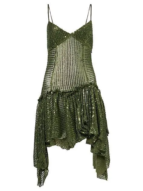 SIEDRES Lustina Backless Sequinned Mini Dress - Green