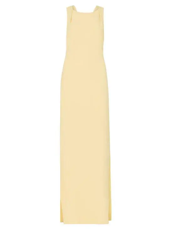 Whistles Sleeveless Tie-back Maxi Dress - Pale Yellow