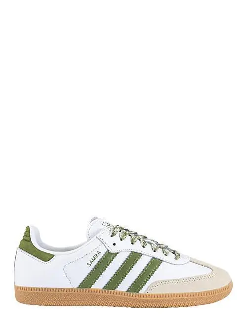 Adidas Samba Og Leather Trainers - White Olive Gum
