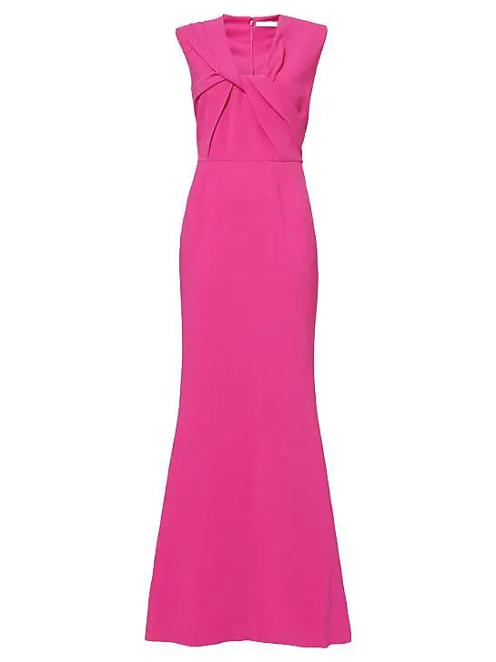 Givenchy Cady Draped Woven Maxi Dress - Fuchsia