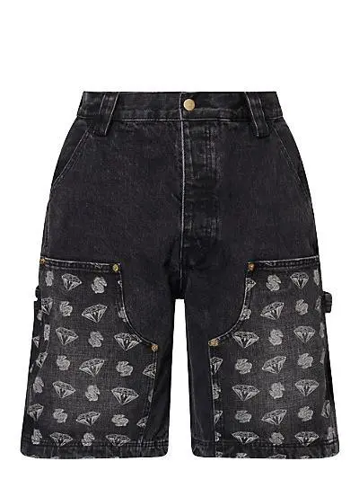 BILLIONAIRE BOYS CLUB Diamond Dollar Denim Shorts - Black