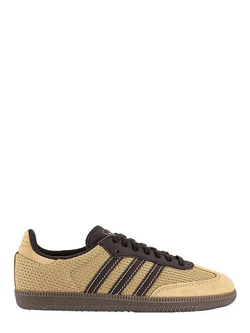 Adidas Samba Og Suede And Mesh Trainers - Gold Beige Brown Gum