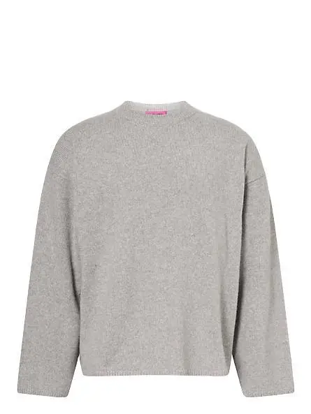 THE ELDER STATESMAN Dume Crewneck Cashmere Jumper - Silver