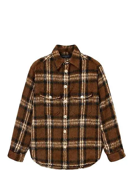 ALLSAINTS Royodo Checked Woven Shirt - Brown