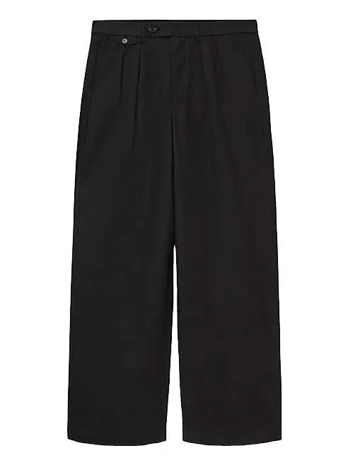 ALLSAINTS Conway Wide-leg Cotton-blend Trousers - Black