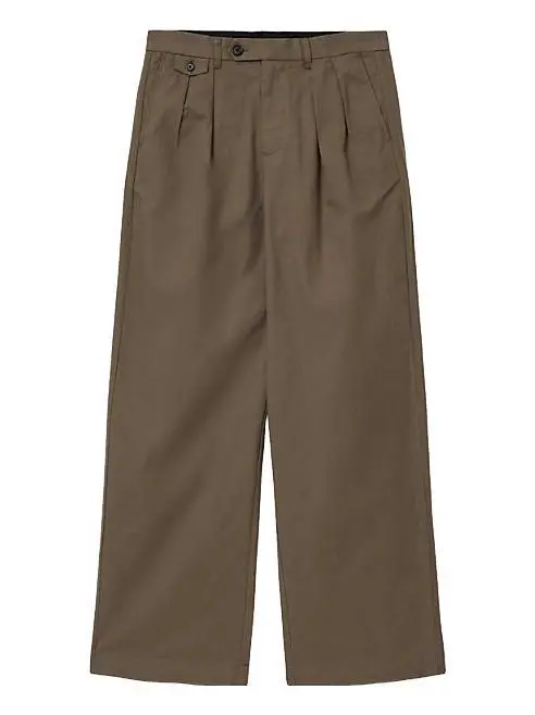 ALLSAINTS Conway Wide-leg Cotton-blend Trousers - Traverse Brown