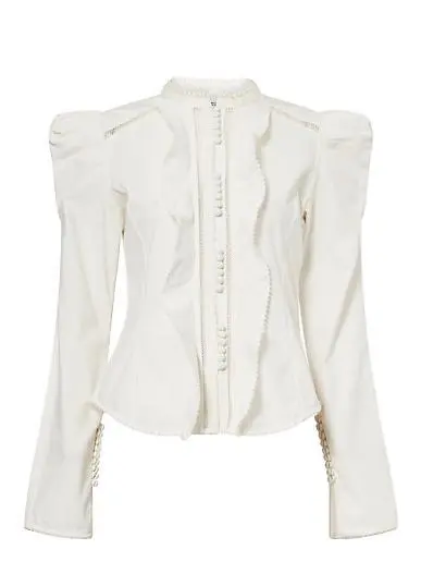 Isabel Marant Calina Puff-sleeved Cotton Shirt - White