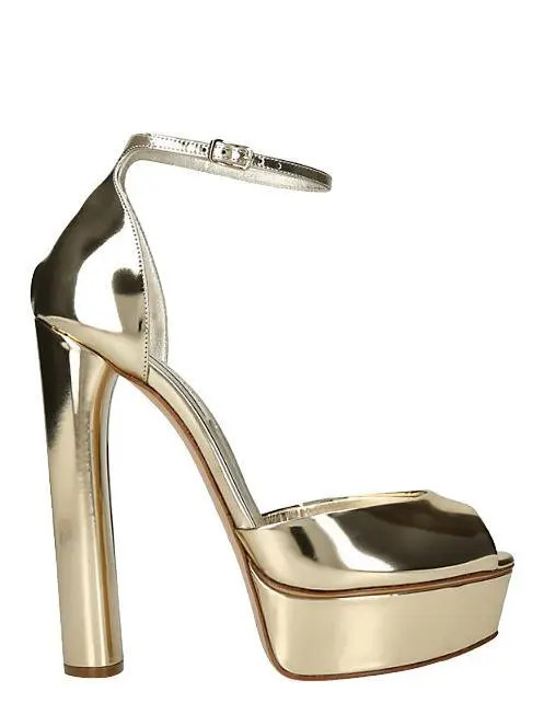 Casadei Faux-leather Platform Sandals - Gold