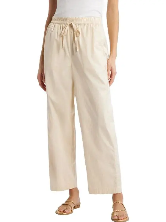 Caslon Stretch Cotton Drawstring Ankle Pants - Beige Burnt