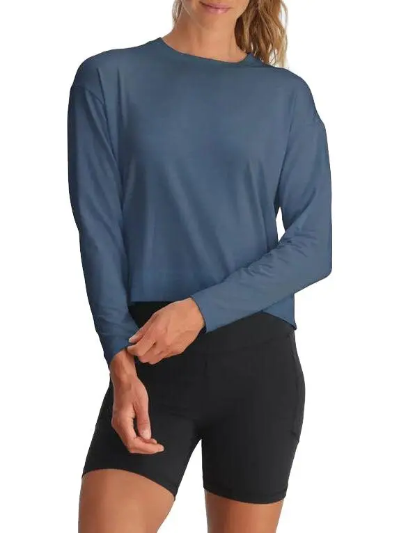 FREE FLY Shade Crossover Long-sleeve Top - Pacific Blue