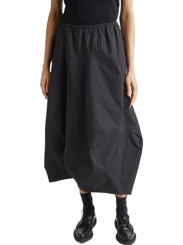 MELITTA BAUMEISTER Wavy Seam Crinkled Midi Skirt - Black