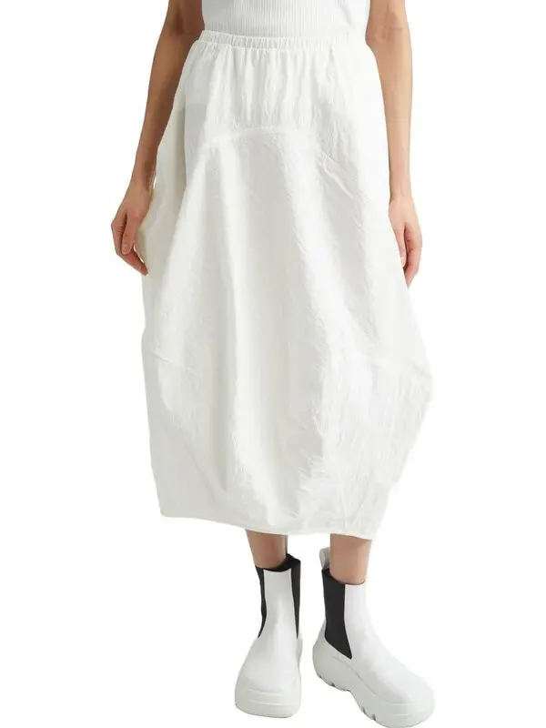 MELITTA BAUMEISTER Wavy Seam Crinkled Midi Skirt - White