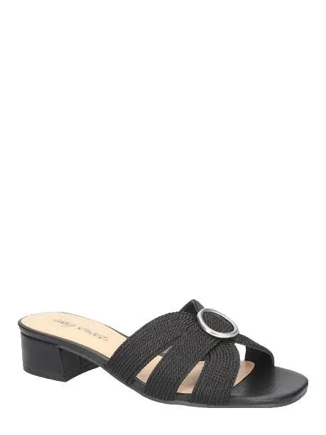 EASY WORKS BY EASY STREET Slide Sandal - Black Woven