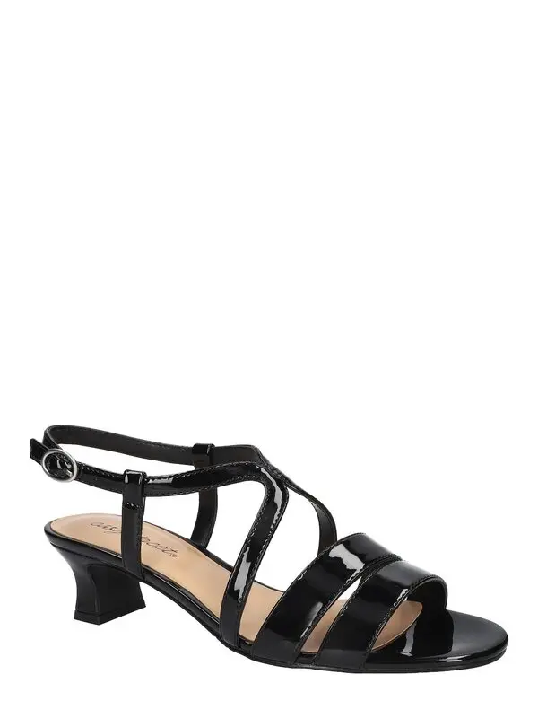 EASY WORKS BY EASY STREET Ankle Strap Sandal - Black Patent