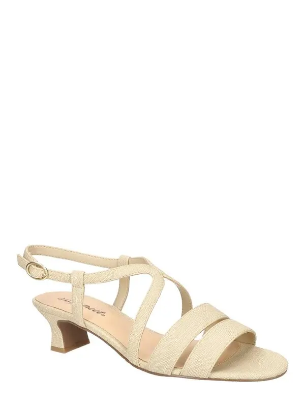 EASY WORKS BY EASY STREET Ankle Strap Sandal - Natural Linen