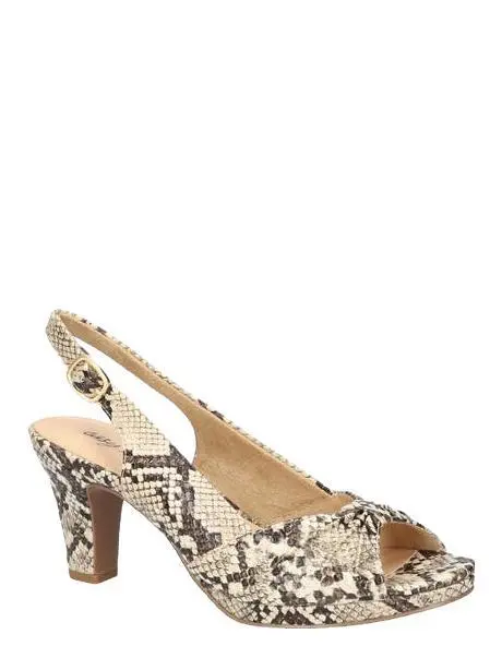 EASY WORKS BY EASY STREET Saturn Slingback Sandal - Taupe Snake