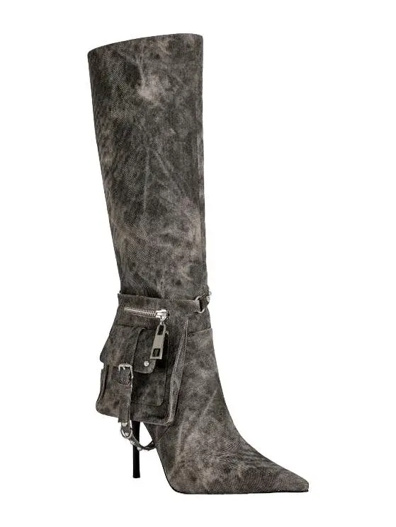 AZALEA WANG Rondel Knee High Boots - Brown Multi