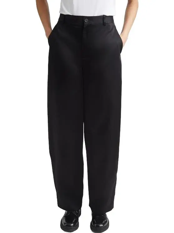 Partow Barrow High-waist Barrel Leg Trousers - Black