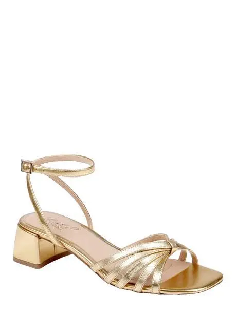 Badgley Mischka Pasco Ankle Strap Sandal - Gold Leather