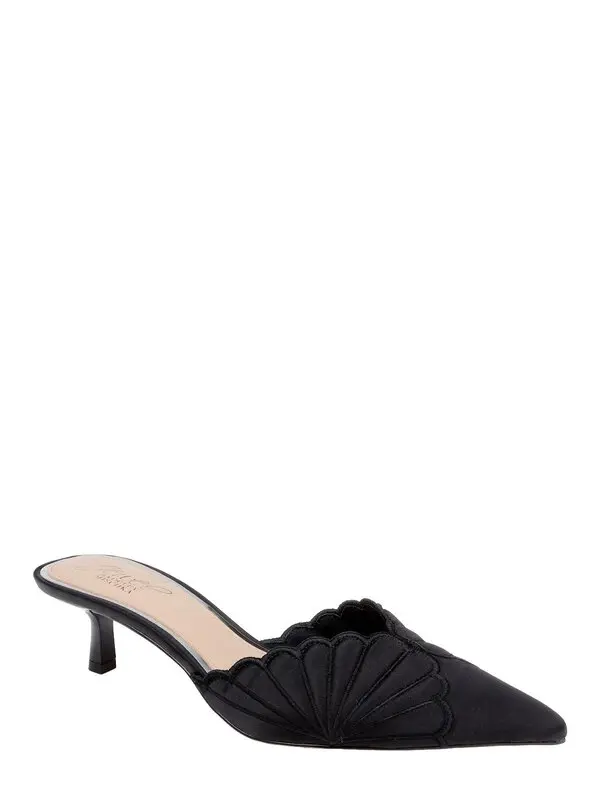 Badgley Mischka Palmer Mule - Black Satin