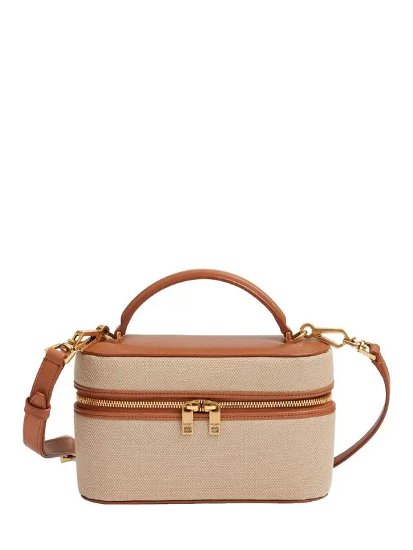 Saint Laurent Gaby Canvas & Leather Vanity Case - Desert Dust/brick