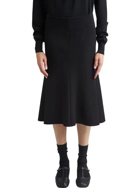 JIL SANDER High-low Midi Flared Skirt - Black