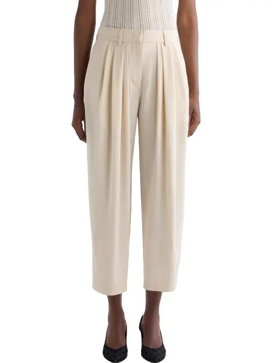 Isabel Marant Janice Pleated Ankle Trousers - Ecru
