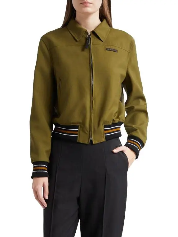 Marni Virgin Wool Bomber Jacket - 00v51dusty Olive