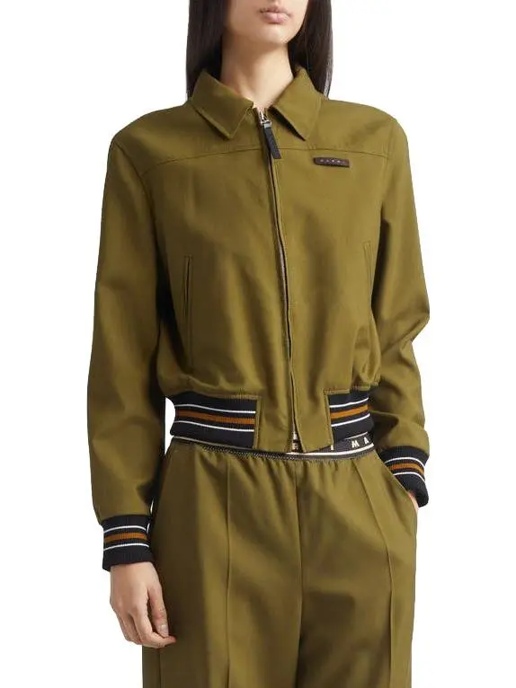 Marni Virgin Wool Bomber Jacket - 00v51dusty Olive