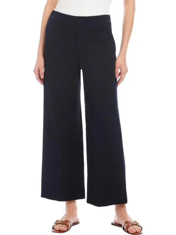 Fifteen Twenty Celia Cropped Wide Leg Pants - Midnight Blue
