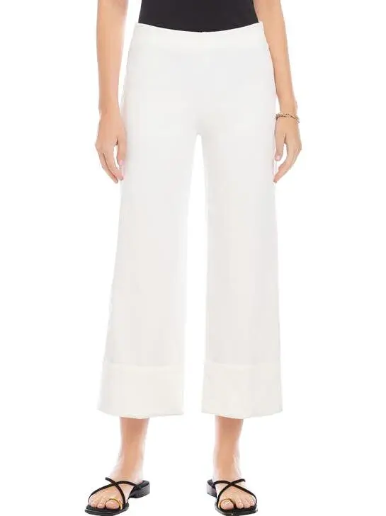 Fifteen Twenty Cuffed Wide Leg Crop Pants - Off White