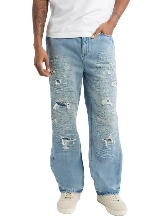 RtA Jonas Distressed Straight-leg Jeans - Frayed Horizon