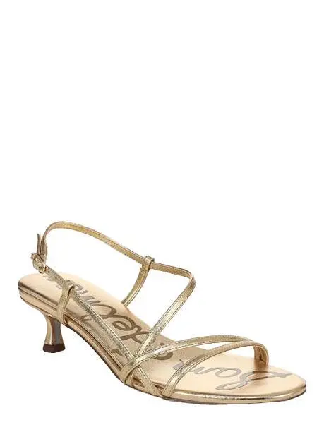 Sam Edelman Cora Kitten Heel Slingback Sandals - Amber Gold