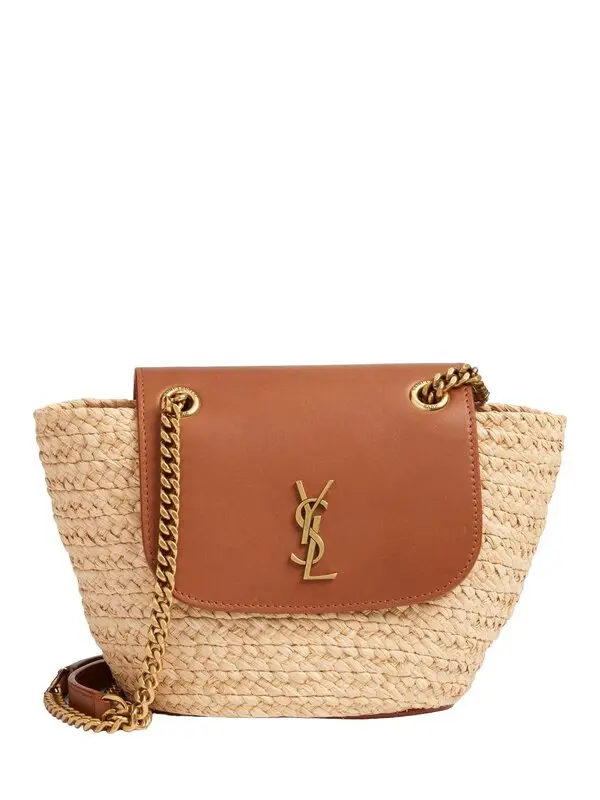 Saint Laurent Mini Panier Crossbody Bag - Naturel/brick